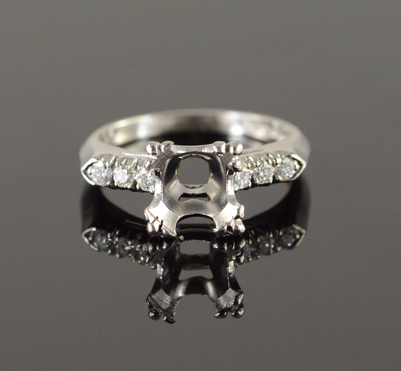 5.7g Platinum 8.5mm 0.20 CTW Antique Setting Mounting Engagement Ring ...