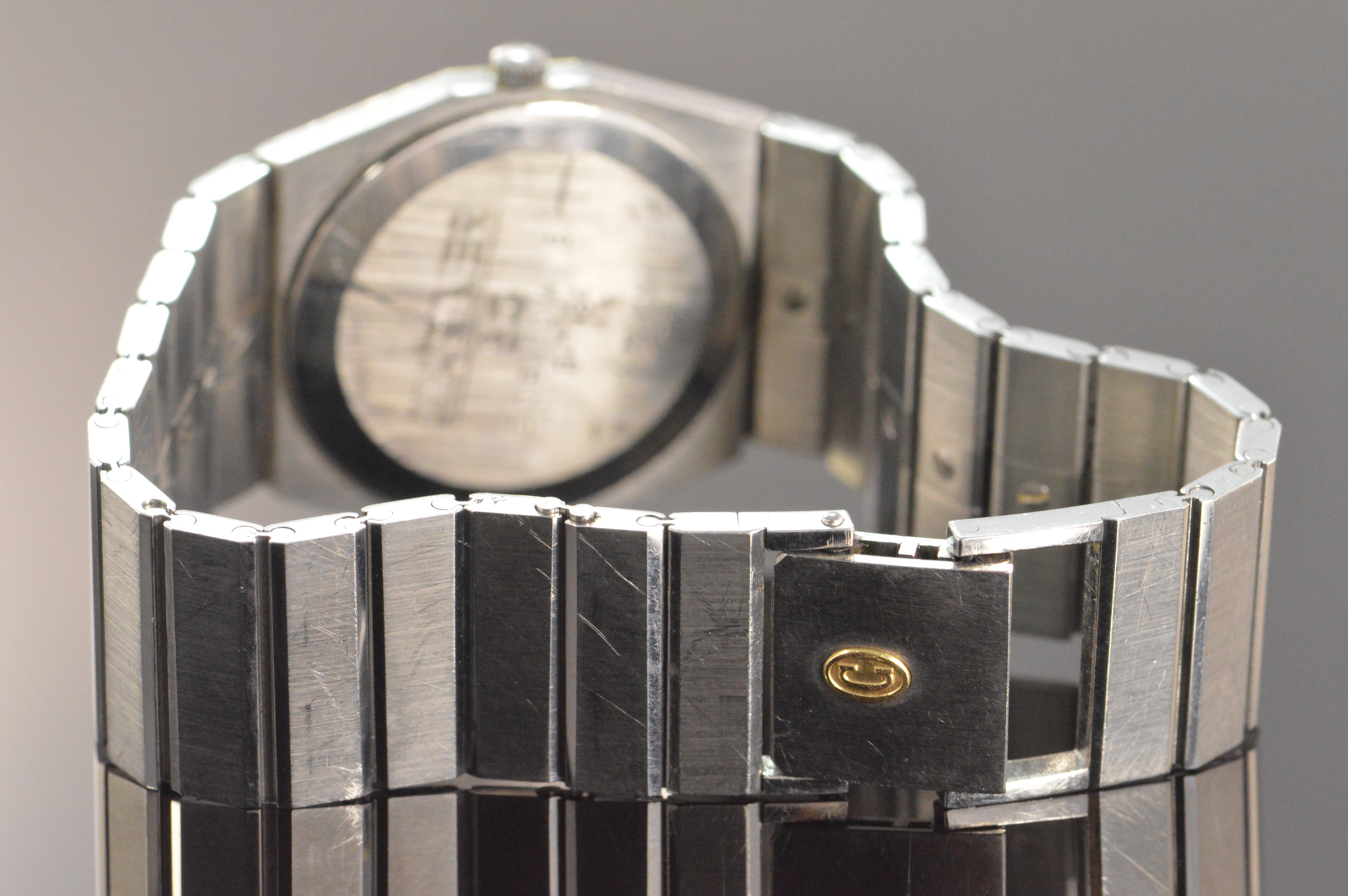 Classic Concord Quartz Grey Face Gold Bezel Stainless Steel Watch ...