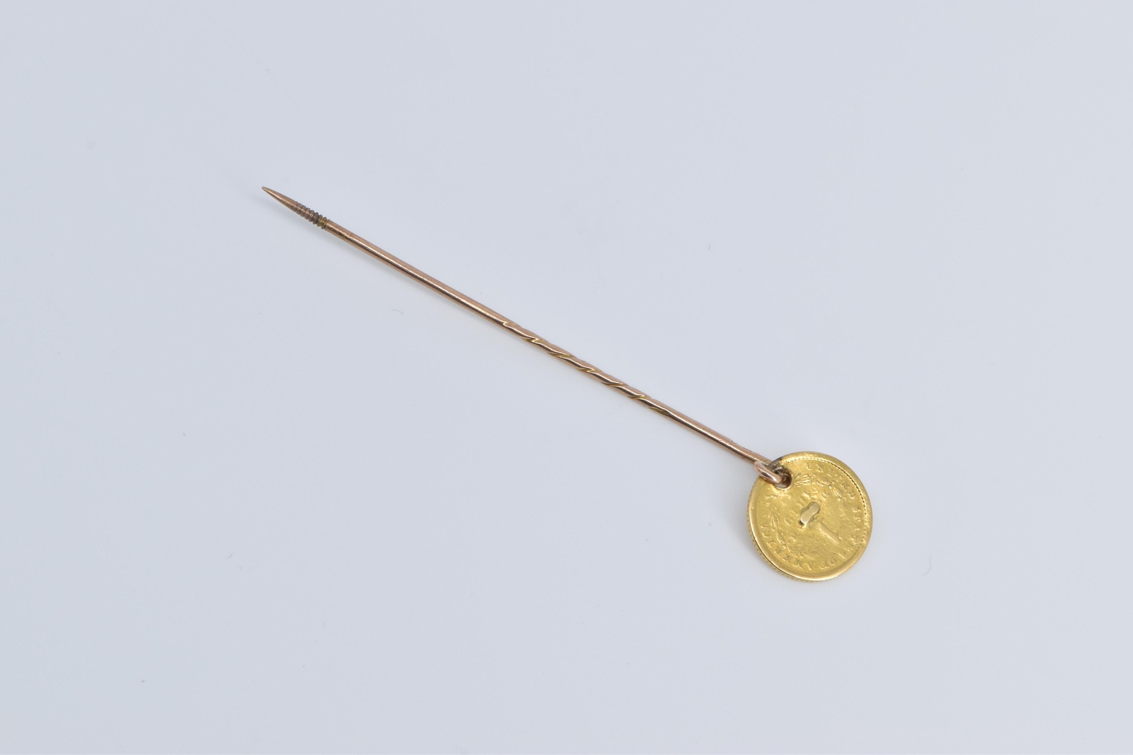 9K 1849 Type One $1 One Dollar Gold Coin Yellow Gold Stick Pin ...