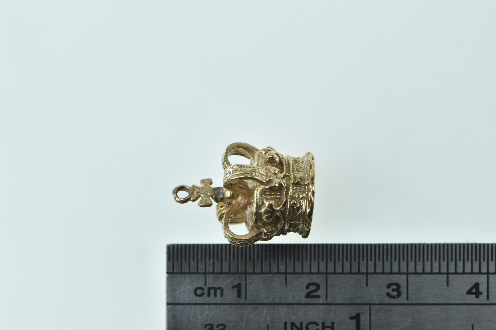 9K 3D Crown Jewels Royalty King Queen Yellow Gold Charm/Pendant ...