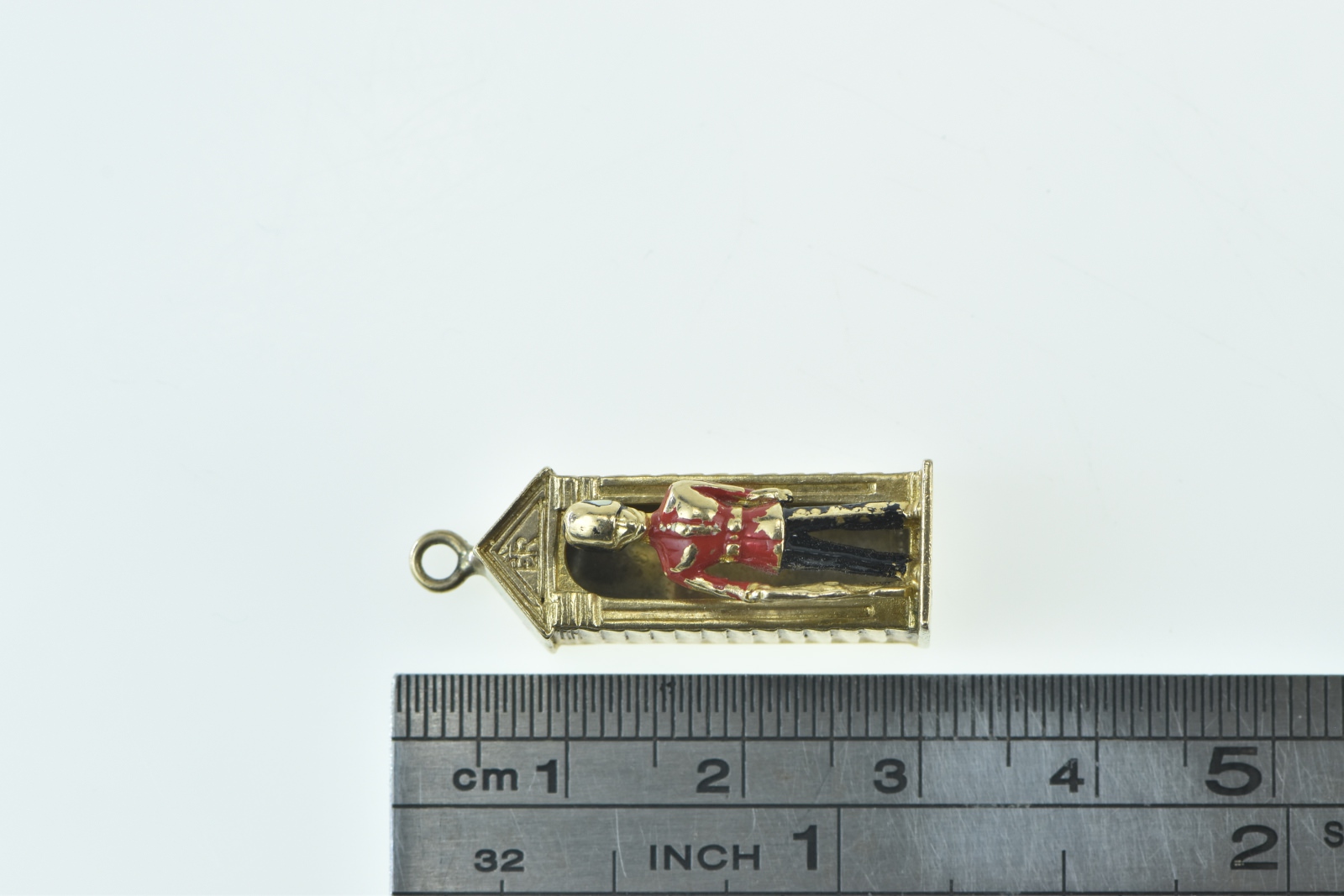 9K 3D Enamel London Kings Guard Tower of London Yellow Gold Charm ...