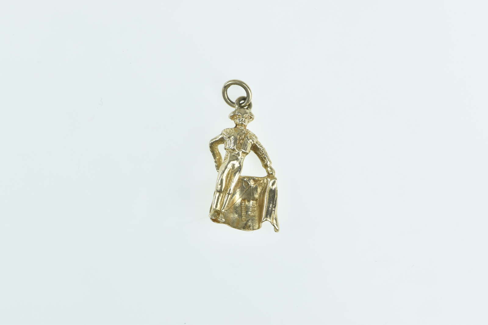 9K Matador Traditional Spanish Bull Fighter Yellow Gold Charm/Pendant ...