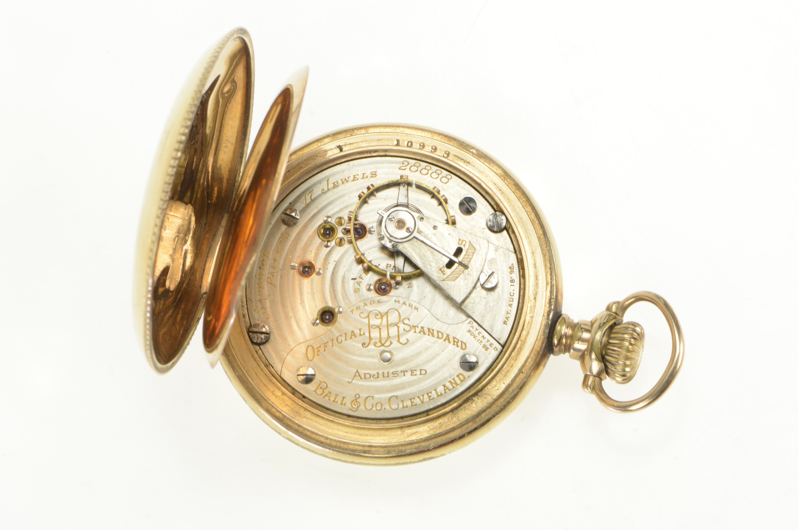 Ball Official RR Standard 18s 17 Jewel 14K Gold Filled Pocket Watch ...