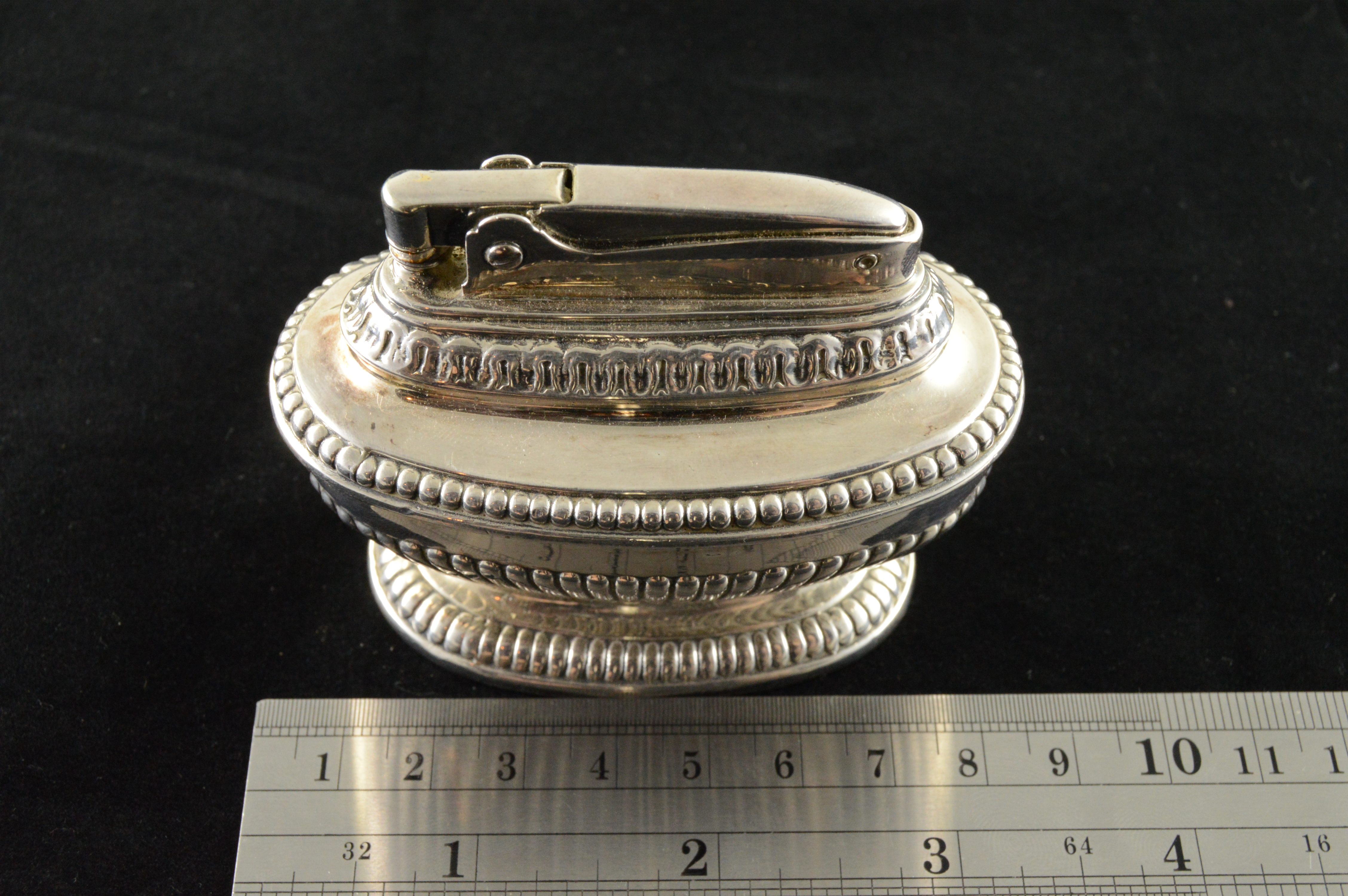 Base Metal Ronson Queen Anne Large Base Metal Lighter | Property Room