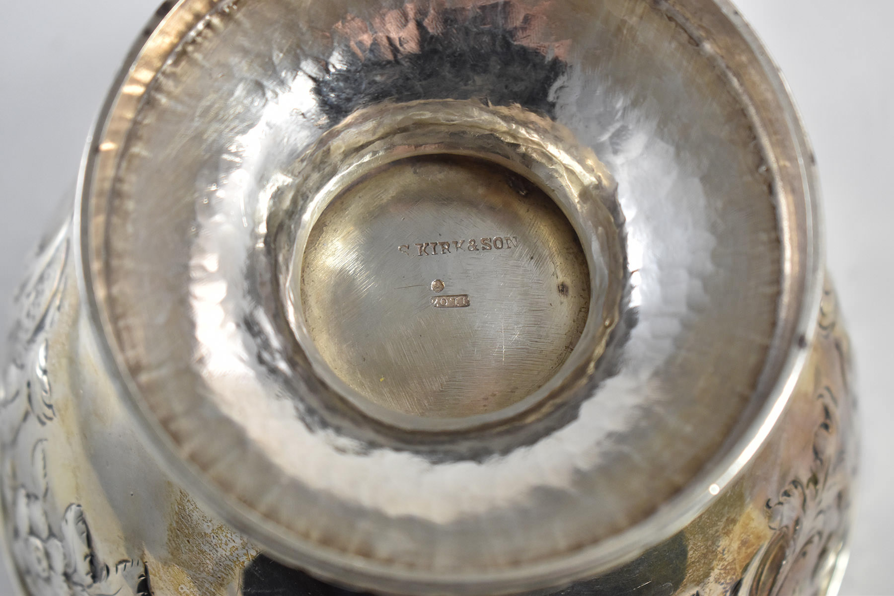 Coin Silver S Kirk & Son Stieff 11oz Repousse Rose Scroll Punch Bowl ...