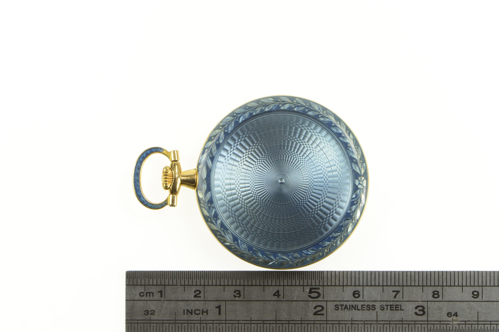 Elaborate Blue Enamel Art Deco 44mm Swiss Pocket Watch | Property Room