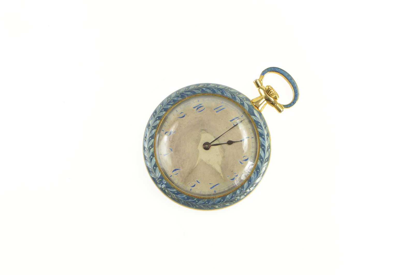 Elaborate Blue Enamel Art Deco 44mm Swiss Pocket Watch | Property Room