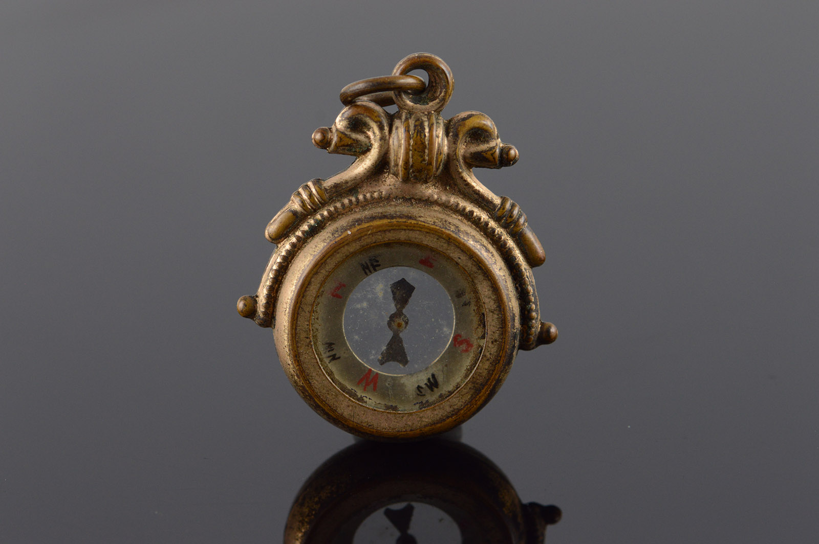 Gold filled 27mm Vintage Compass Watch Fob / Pendant | Property Room