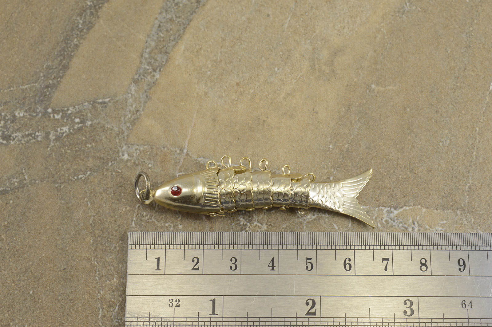Gold Filled 3D Articulated Scalloped Scaled Fish Koi Pendant | Property ...