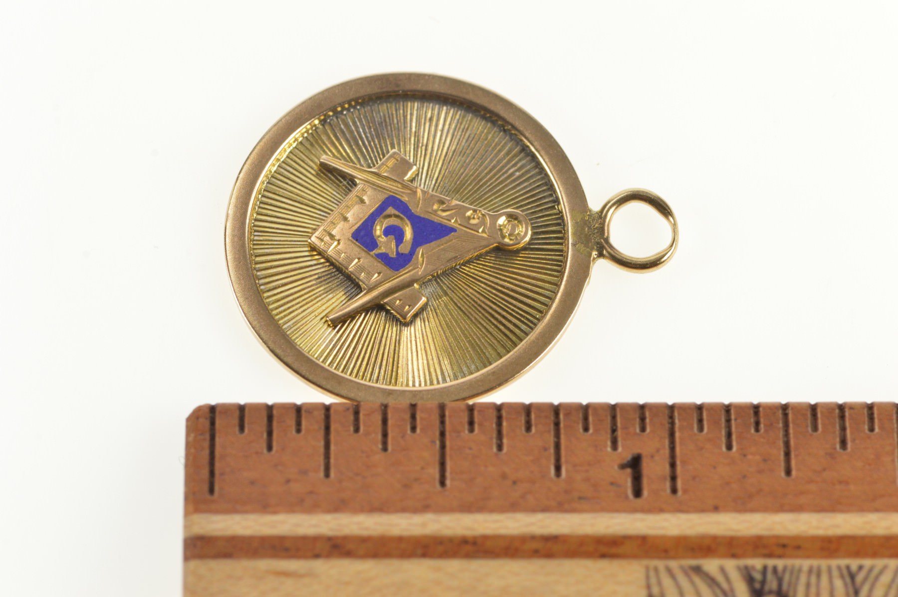 Gold Filled Blue Enamel Masonic Compass & Square Retro Charm/Pendant ...