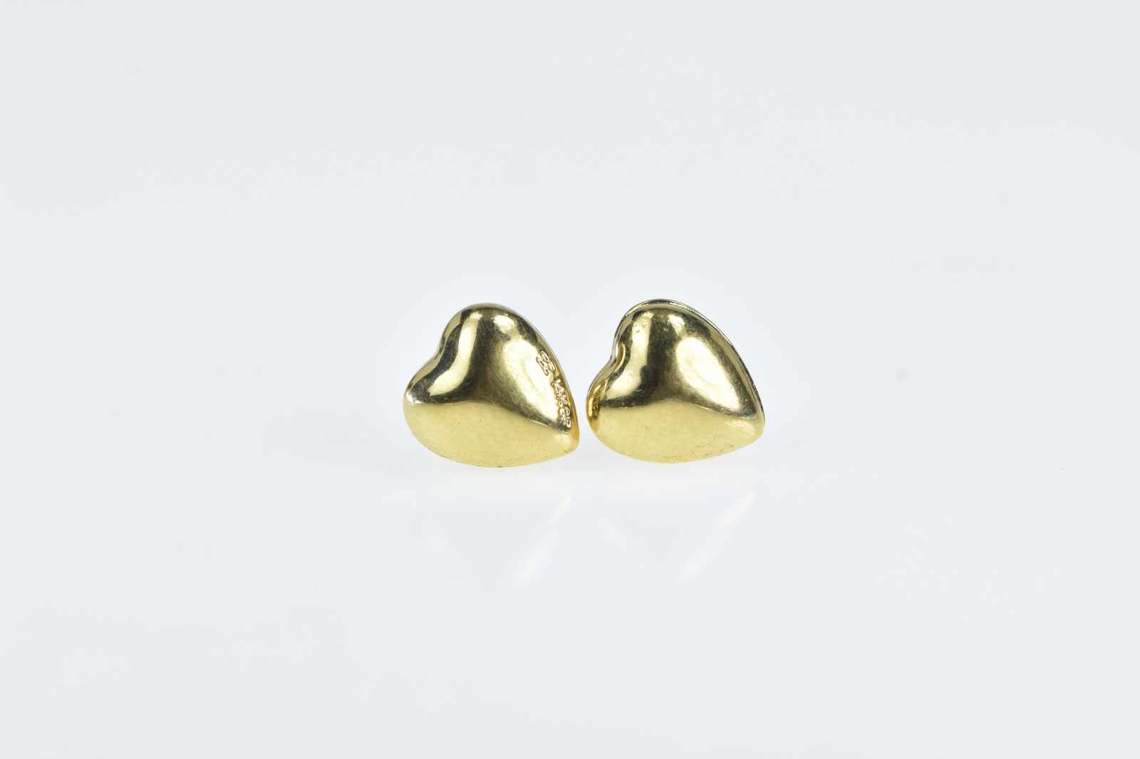Gold Filled Puffy Heart Love Symbol Vintage Stud Earrings | Property Room
