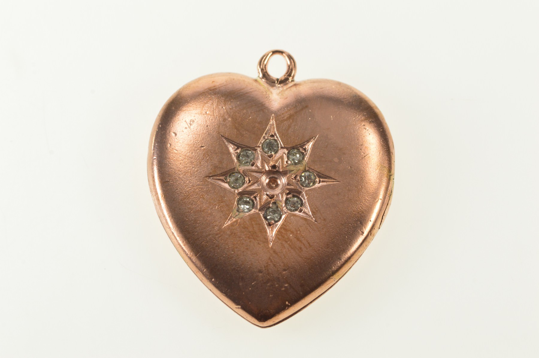 Gold Filled Rhinestone Forget Me Not Heart Photo Locket Pendant ...