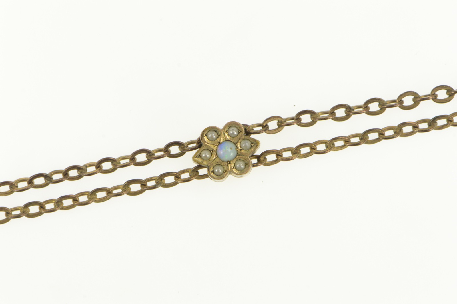 Gold Filled Seed Pearl Slide Steampunk Pocket Watch Fob 46" | Property Room