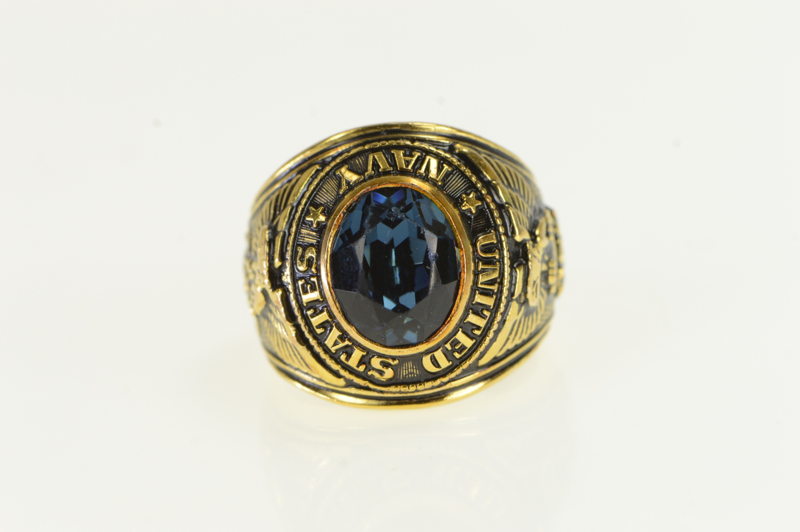 Gold Filled USN United States Navy Ornate Class Service Ring, Size 9 ...