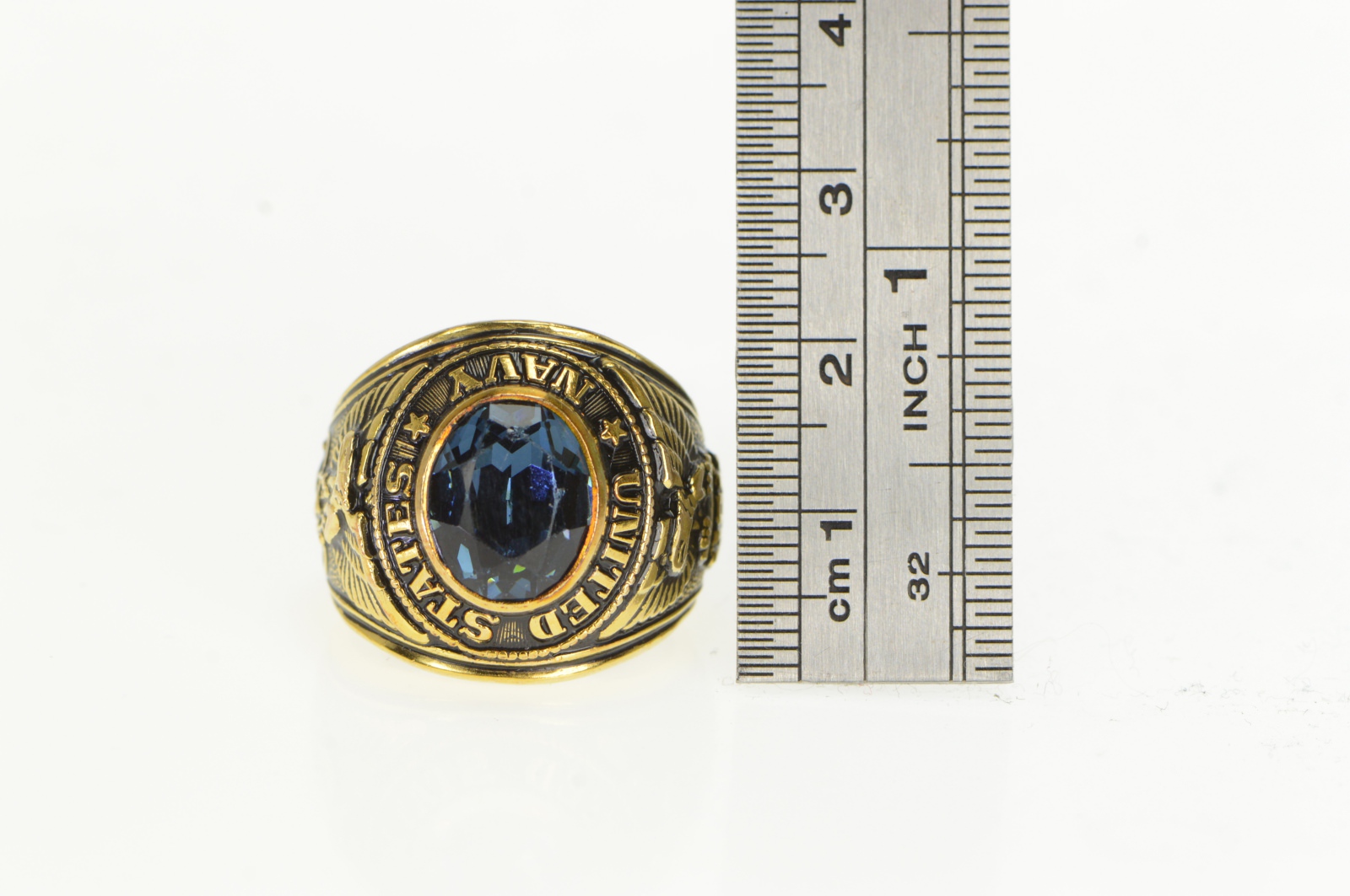 Gold Filled USN United States Navy Ornate Class Service Ring, Size 9 ...