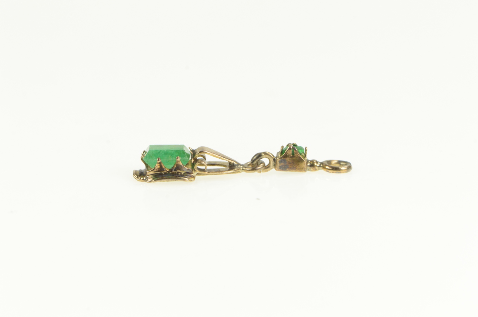 Gold Filled Victorian Emerald Cut Tiered Jade Statement Pendant ...