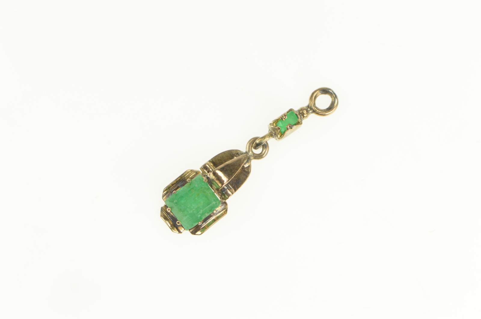 Gold Filled Victorian Emerald Cut Tiered Jade Statement Pendant ...