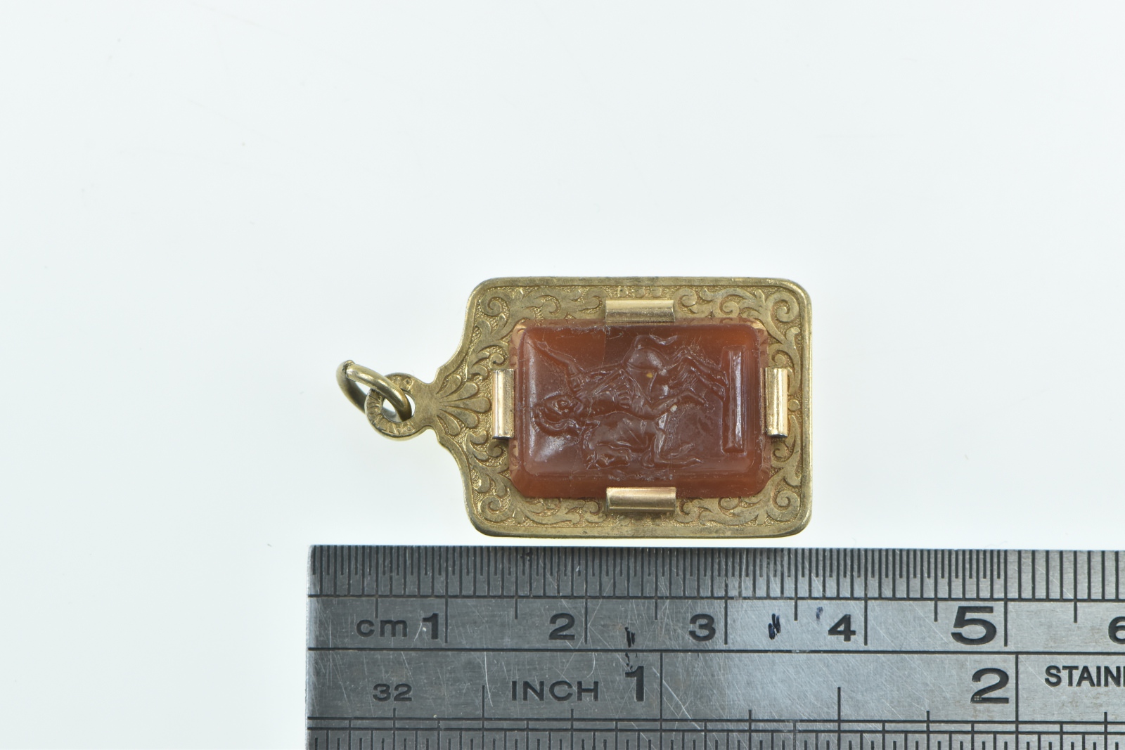 Gold Filled Victorian Reversible Onyx Carnelian Carved Pendant ...