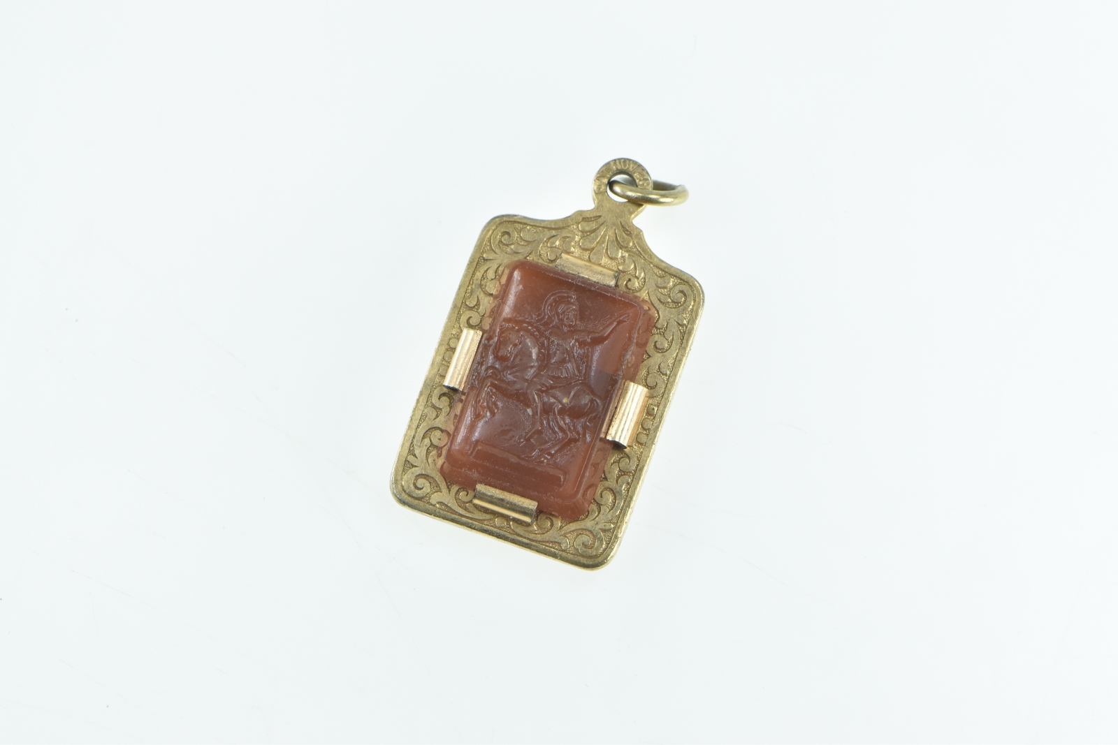 Gold Filled Victorian Reversible Onyx Carnelian Carved Pendant ...