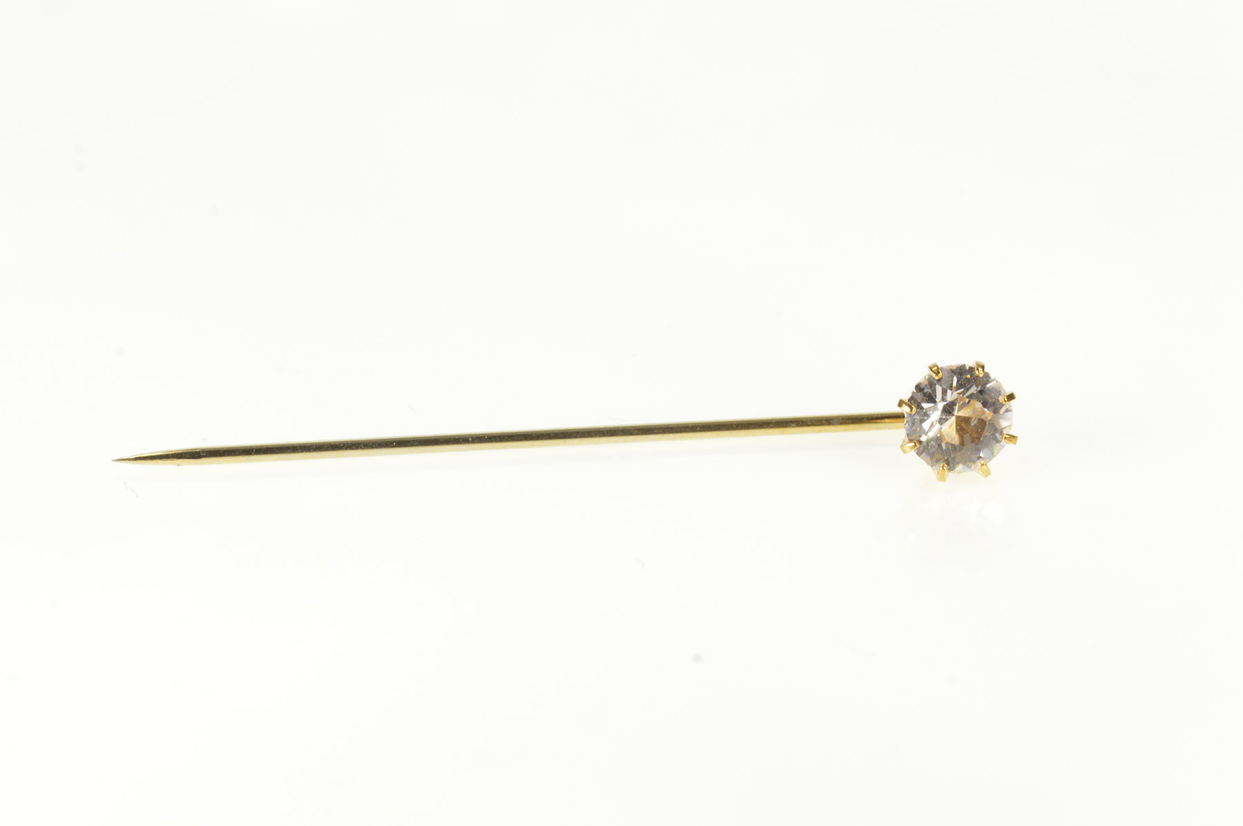 Gold Filled Victorian Round Crystal Solitaire Stick Pin | Property Room