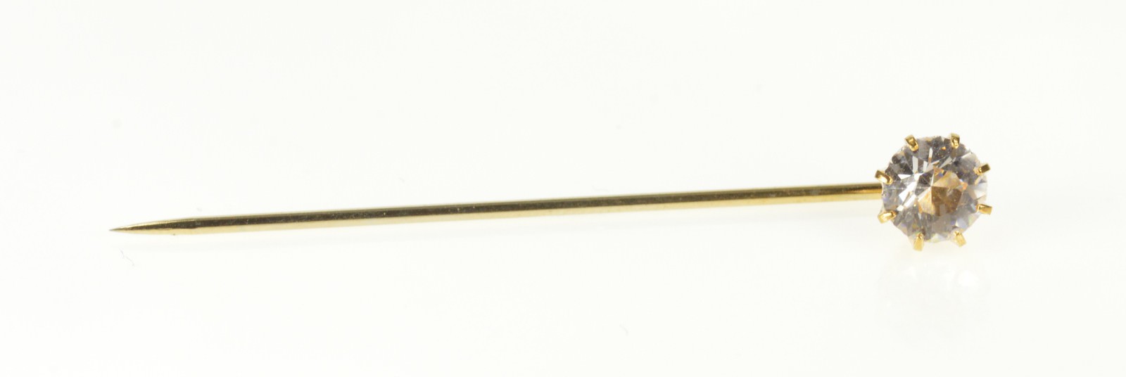 Gold Filled Victorian Round Crystal Solitaire Stick Pin | Property Room