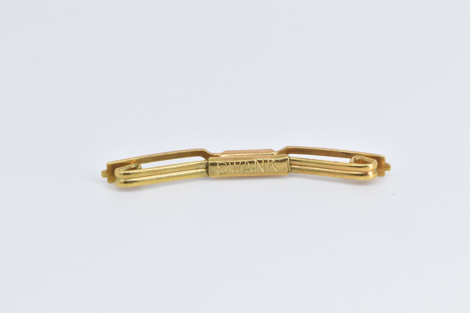 Gold Plated Swank Vintage Curved Classic Men's Tie Bar | Property Room