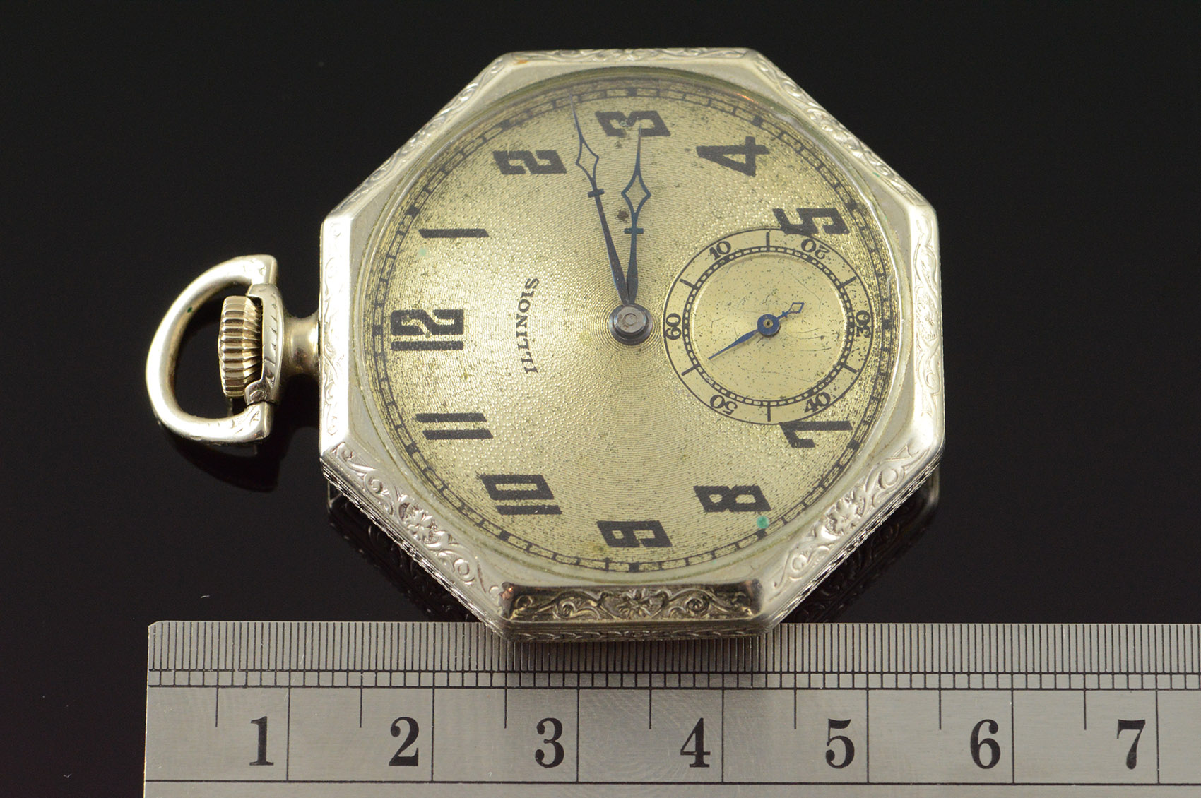 Illinois 1923 44mm Engraved Octagonal Case 17 Jewel 12s Grade 405 ...