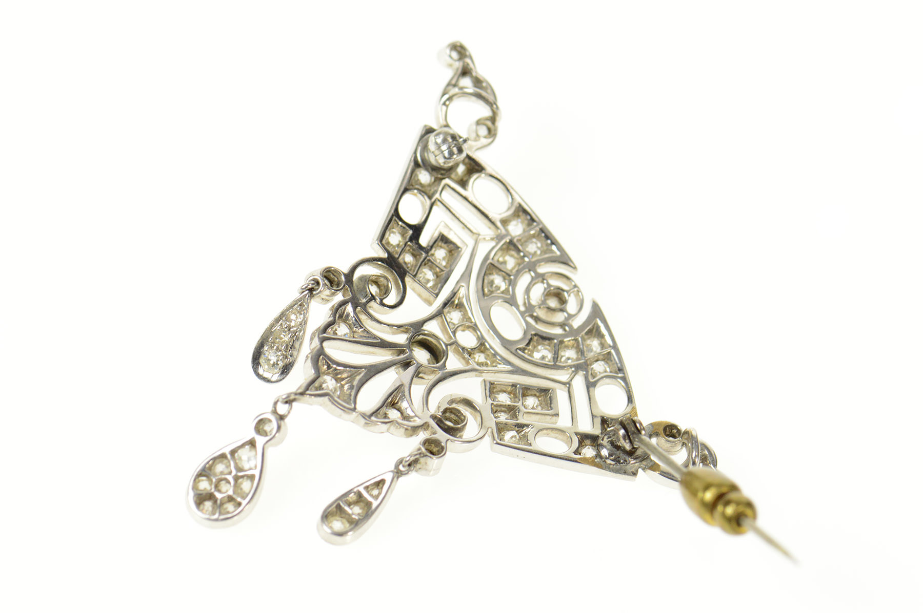 Platinum 1.03 Ct Art Deco Diamond Ornate Filigree Pendant/Pin ...
