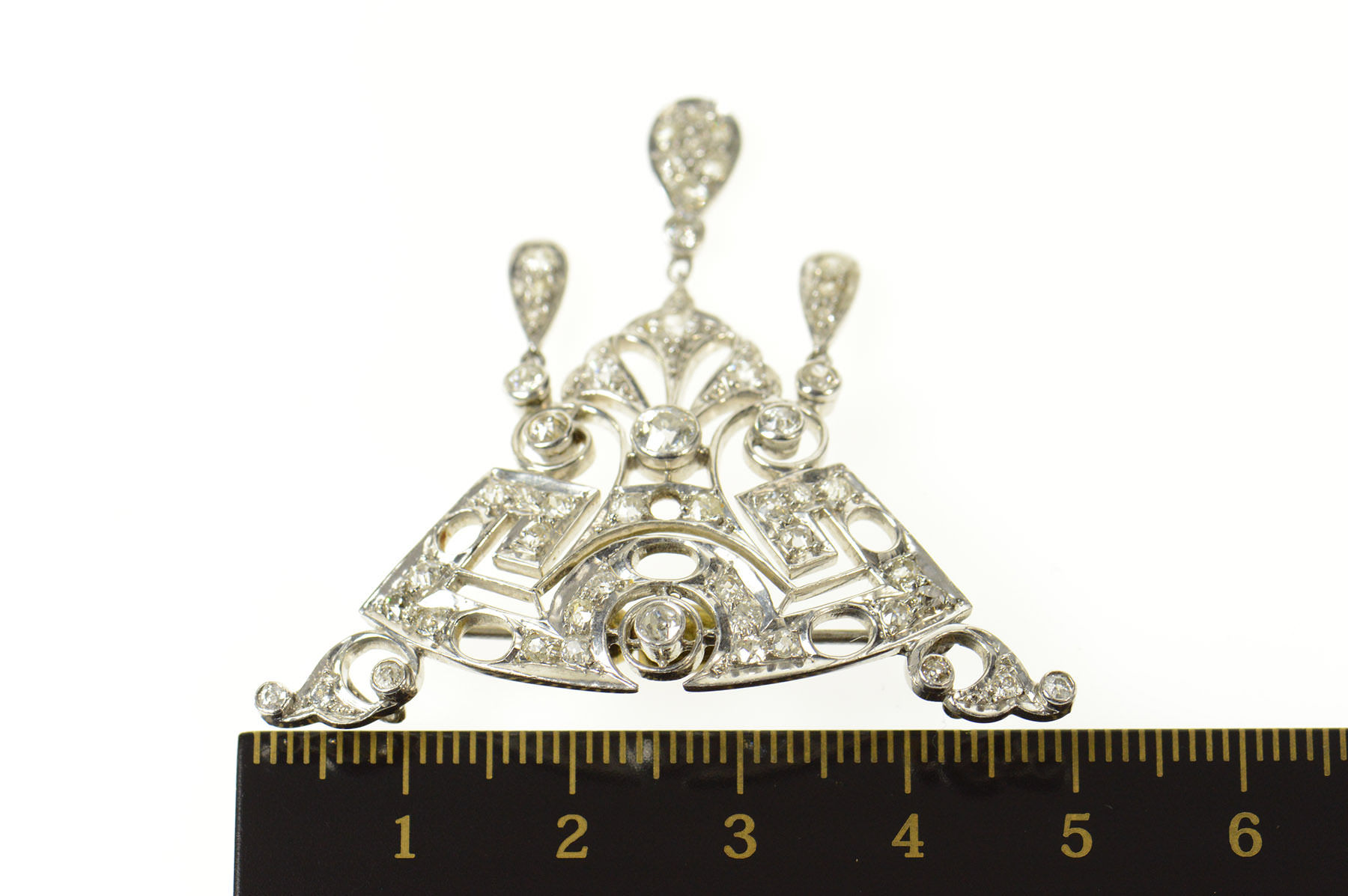 Platinum 1.03 Ct Art Deco Diamond Ornate Filigree Pendant/Pin ...