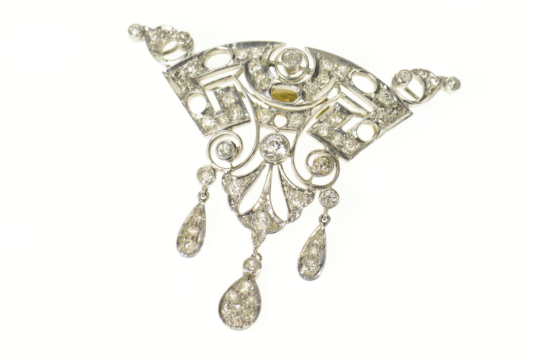 Platinum 1.03 Ct Art Deco Diamond Ornate Filigree Pendant/Pin ...