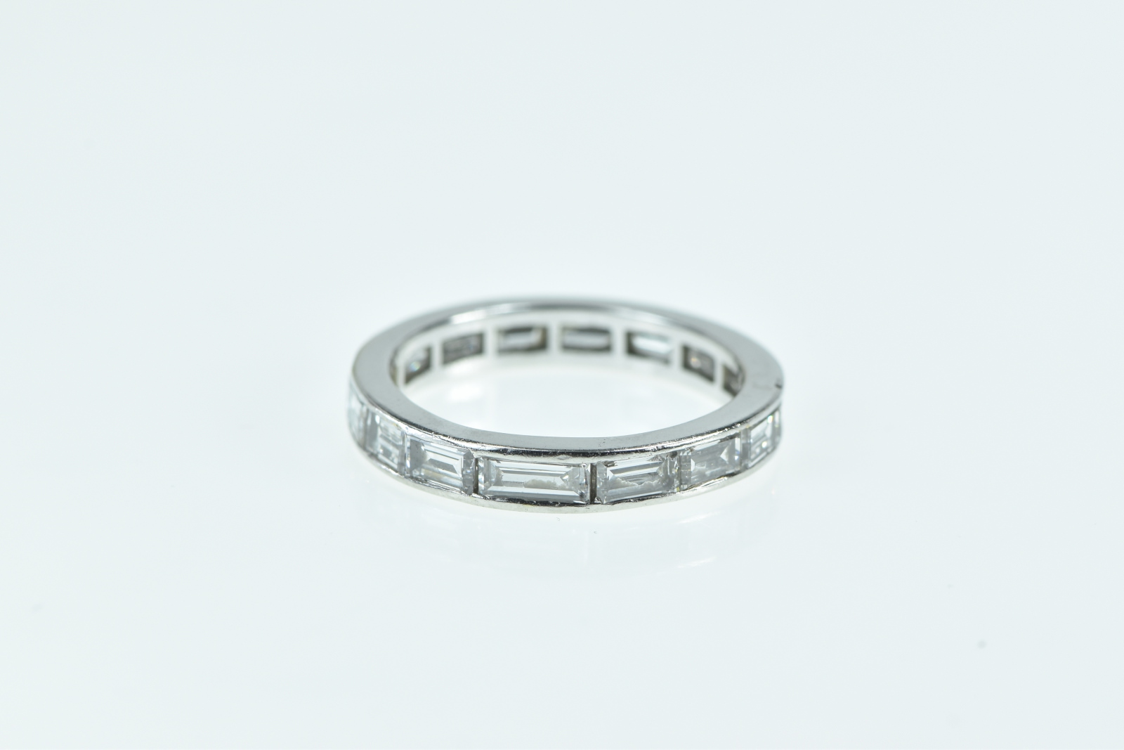 Platinum 275 Ctw Baguette F Vs Diamond Wedding Band Ring Size 675 Property Room