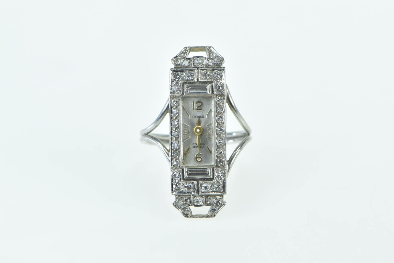 Platinum Art Deco Diamond Thomax Modified Watch Ring, Size 7 | Property ...