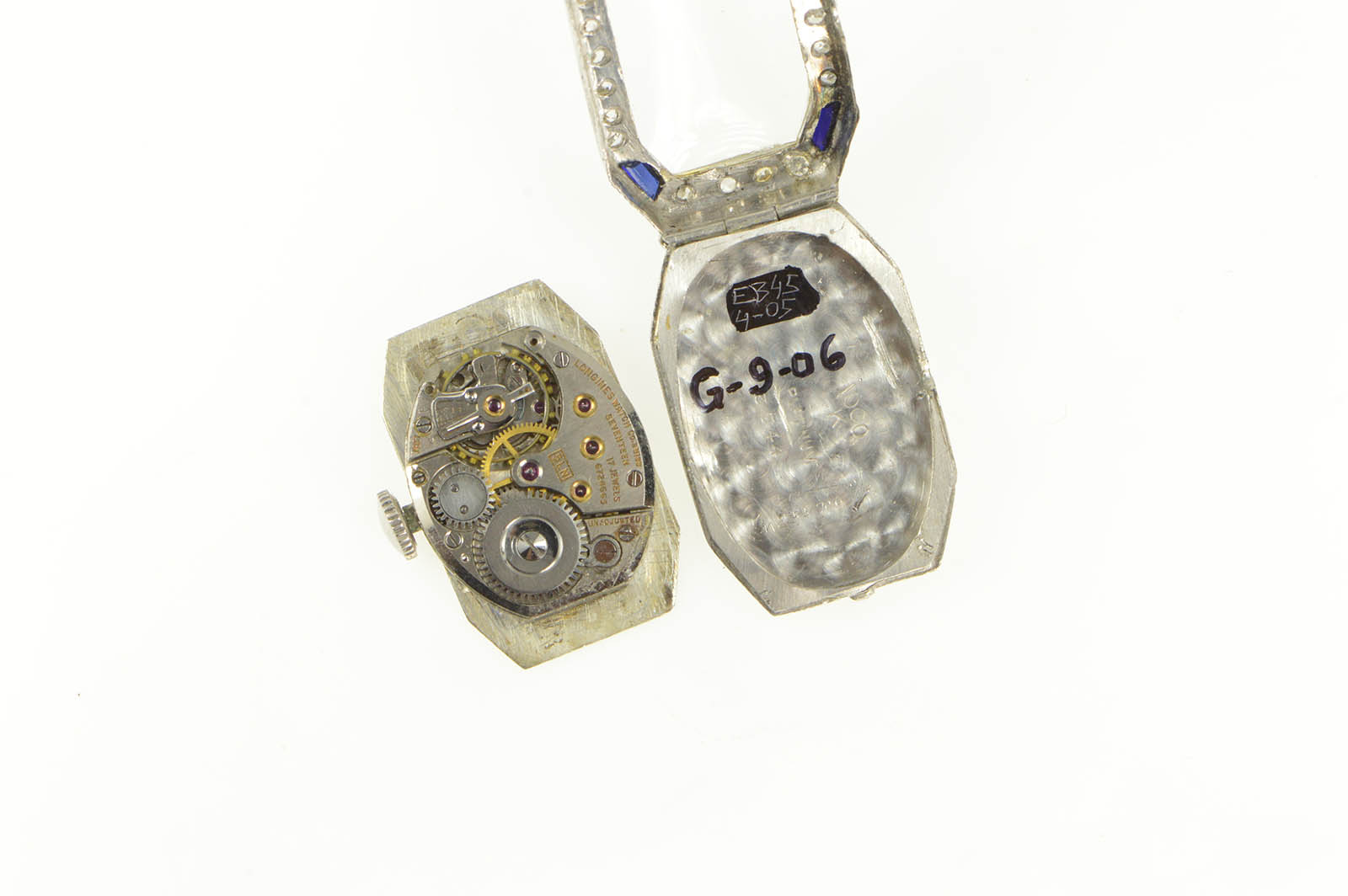 Platinum Longines Art Deco Diamond Sapphire Bow Watch | Property Room