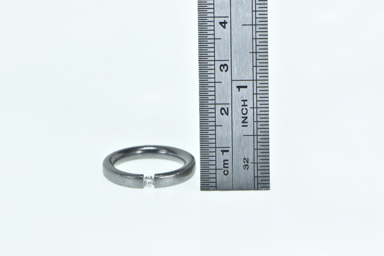 Platinum Modern Pressure Set Diamond Engagement Ring, Size 5.75 ...
