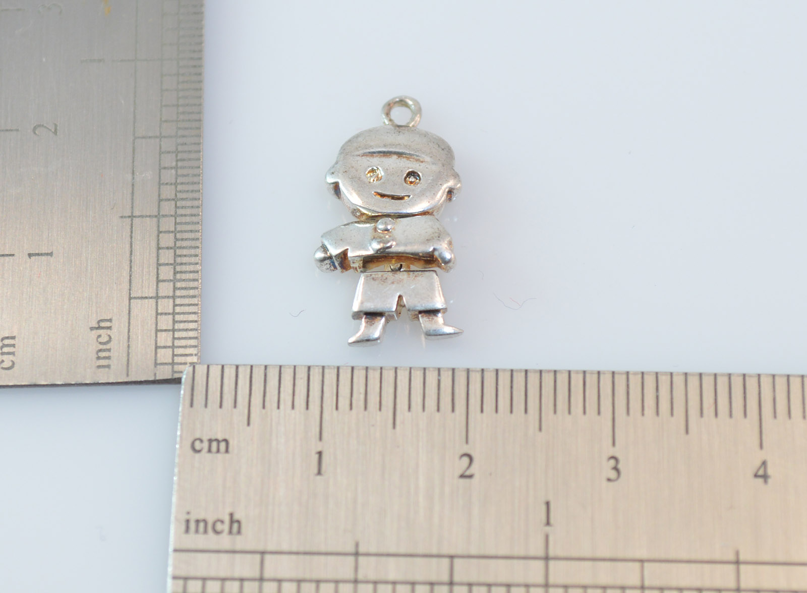 **REDUCED S&H* 1.5g Solid Silver Cartoon Little Boy Sterling Charm ...