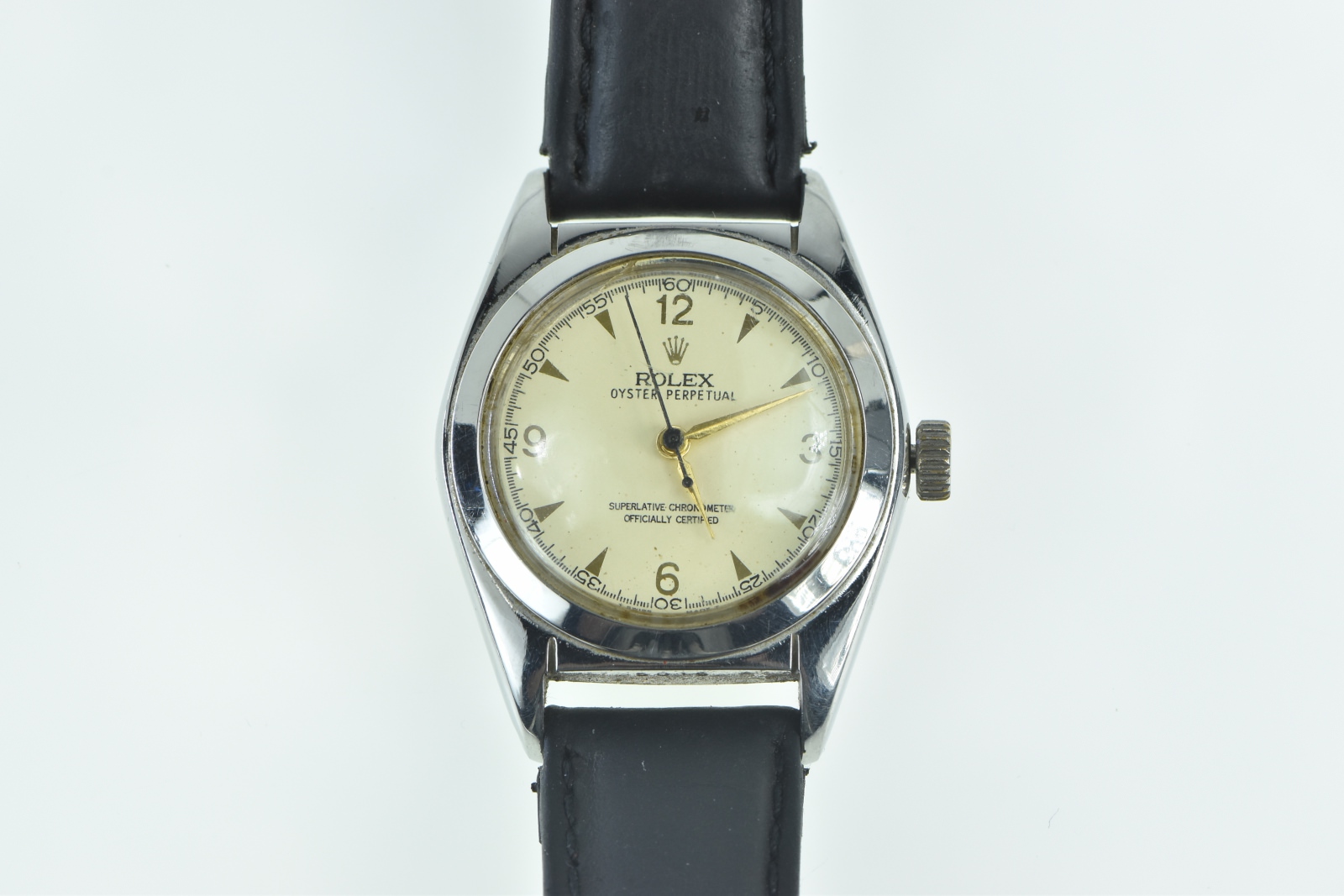 Rolex 1940s 5015 Bubbleback Stainless 32mm Watch - Men's | Property Room