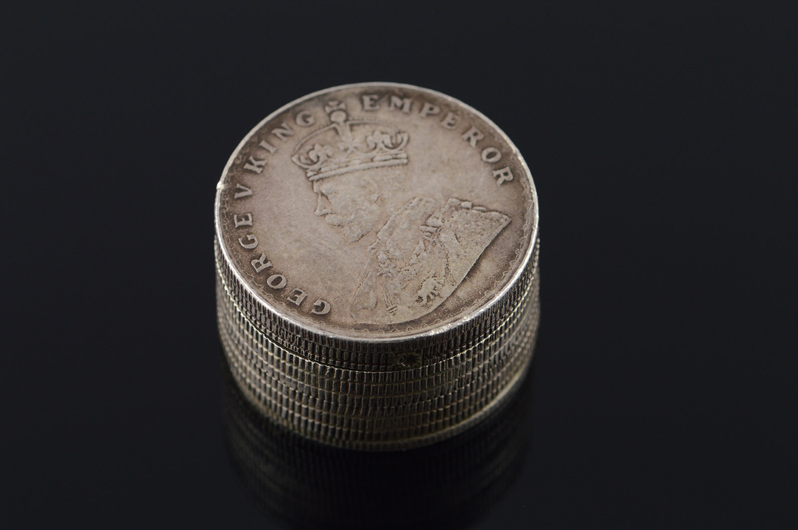 Silver 1916 Indian Rupee Hidden Secret Compartment Stacked Coins ...