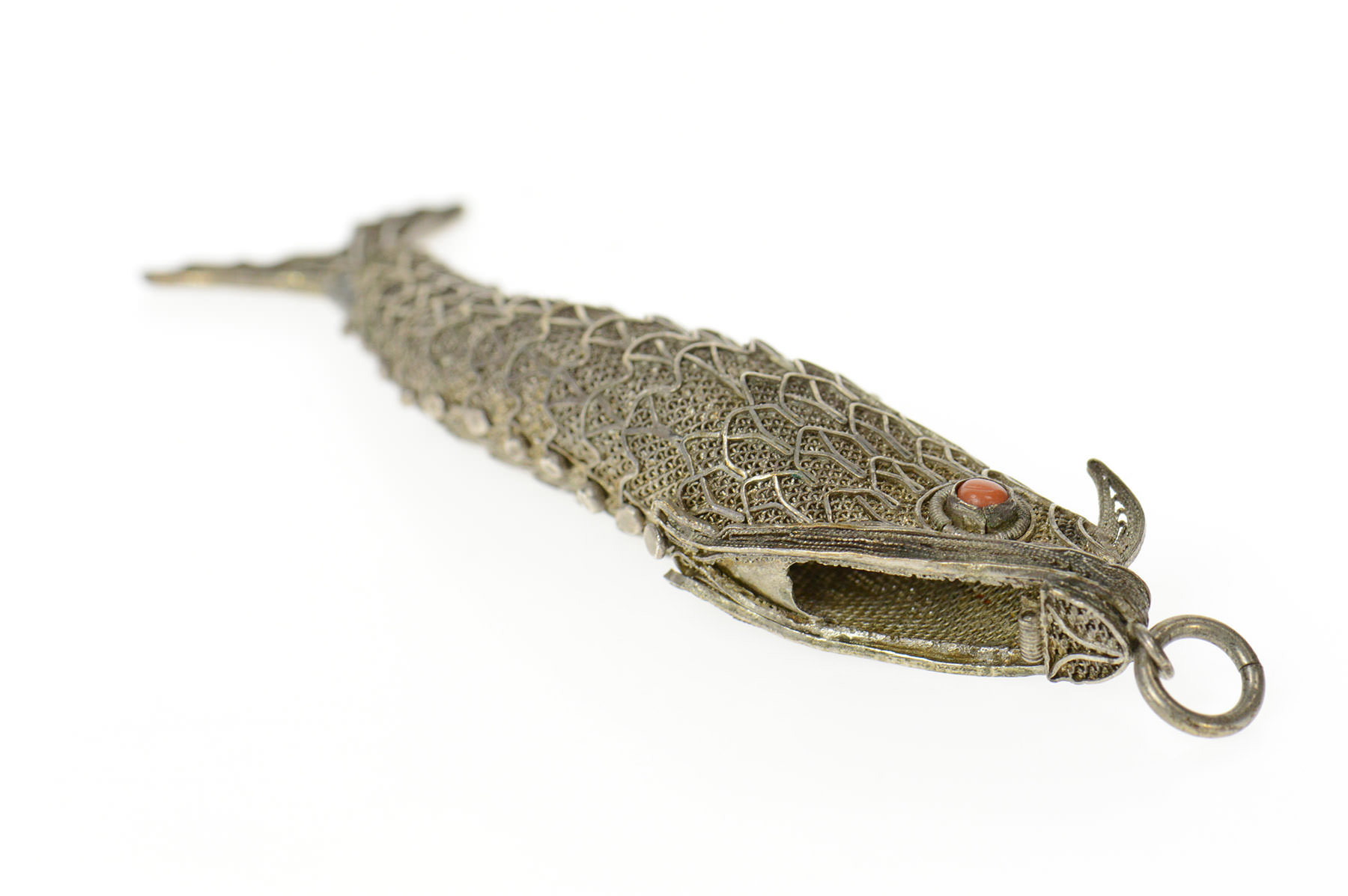 Silver 3D Articulated Filigree Fish Elaborate Charm/Pendant | Property Room