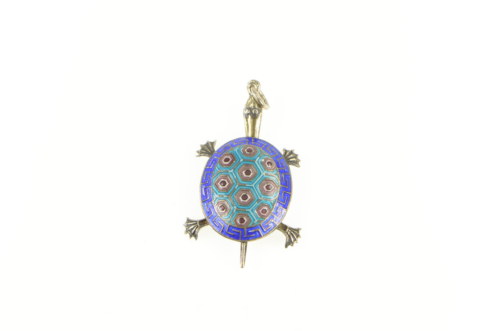 Silver Articulated Enamel Box Turtle Artisan Animal Charm/Pendant ...