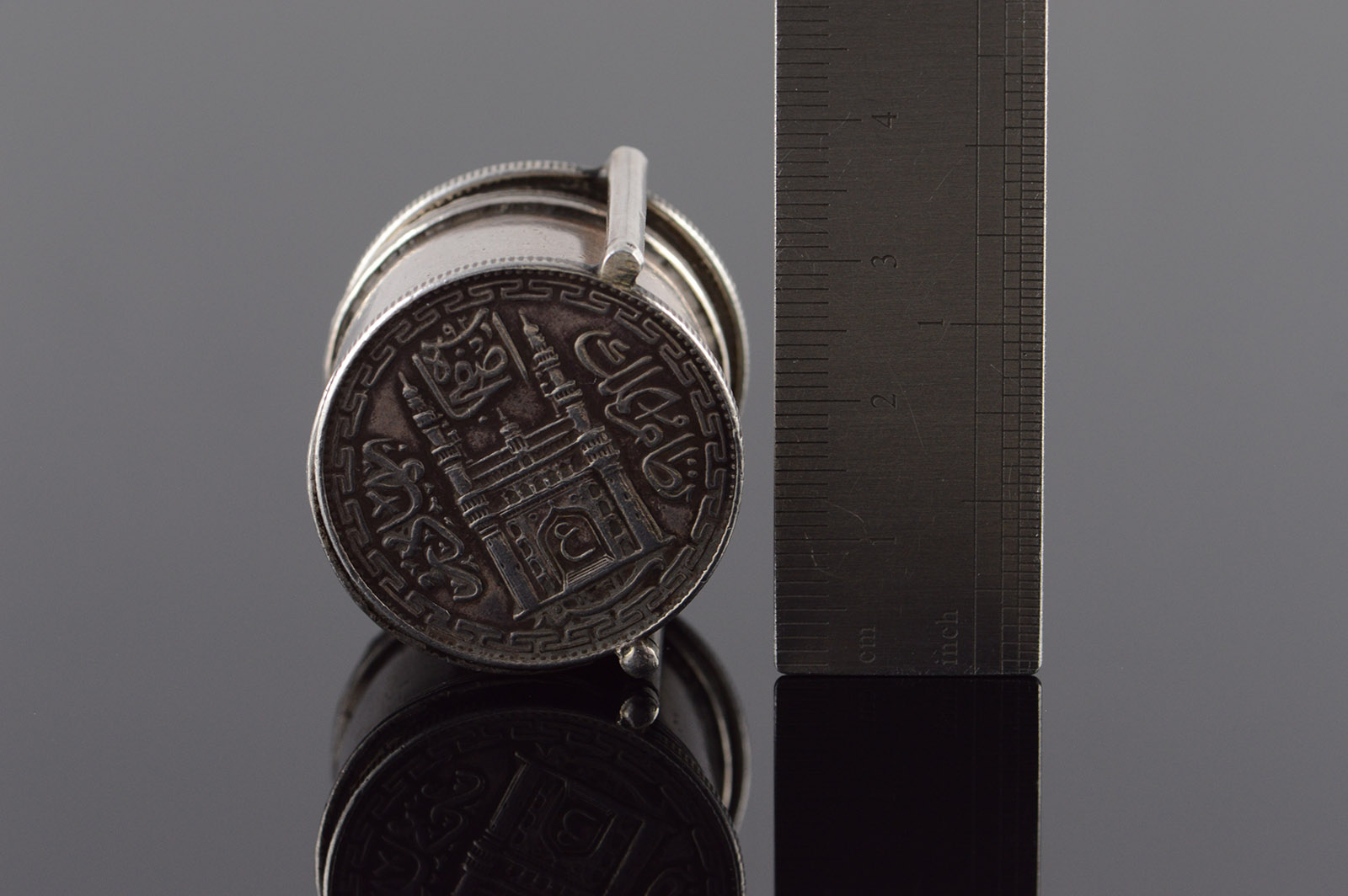 Silver Egyptian Arabic Vintage Coin Stack Hidden Secret Hiding Jar ...