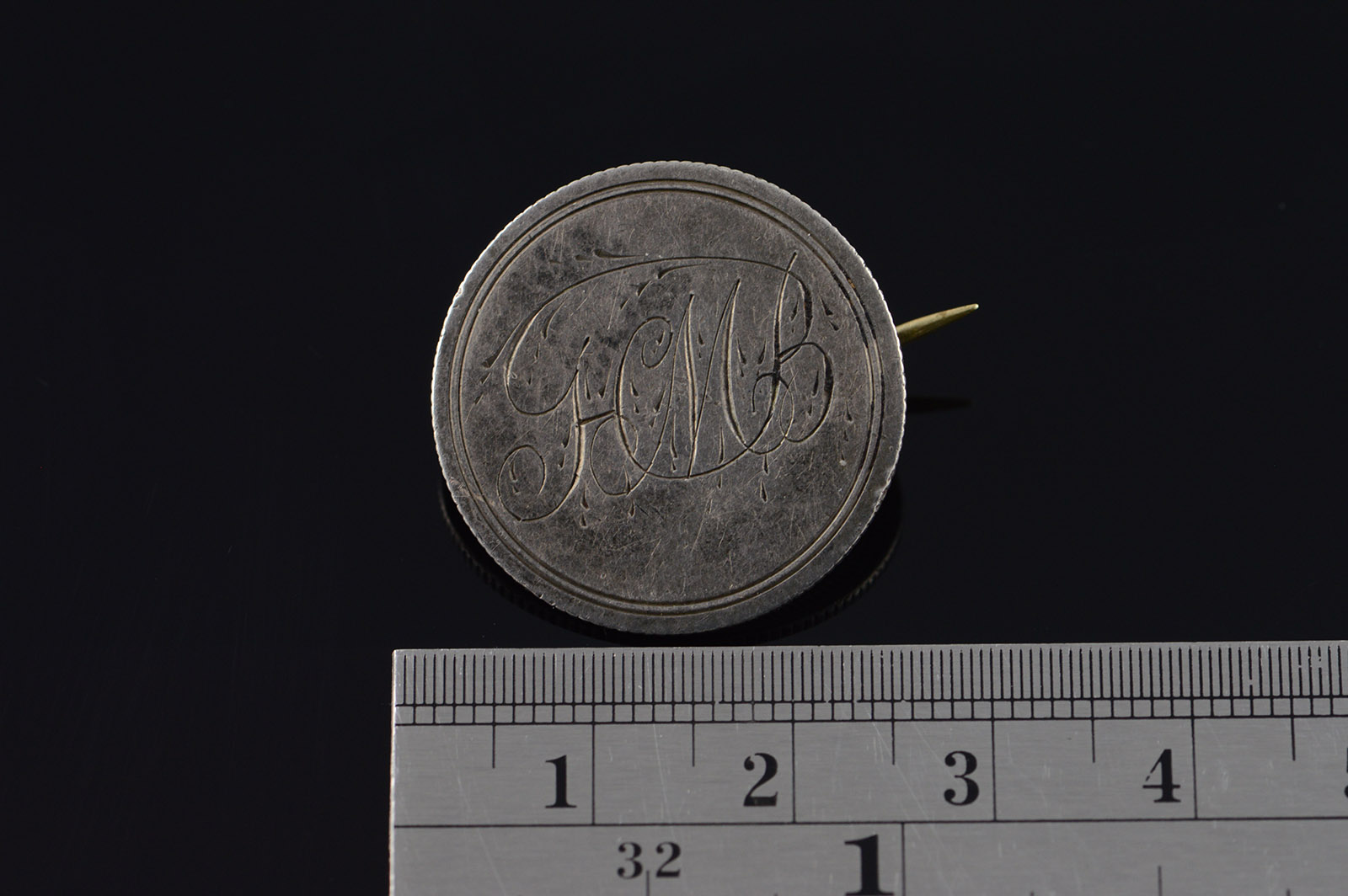 Silver H M B Victorian Era 1857 Seated Liberty US Coin Engraved Love ...