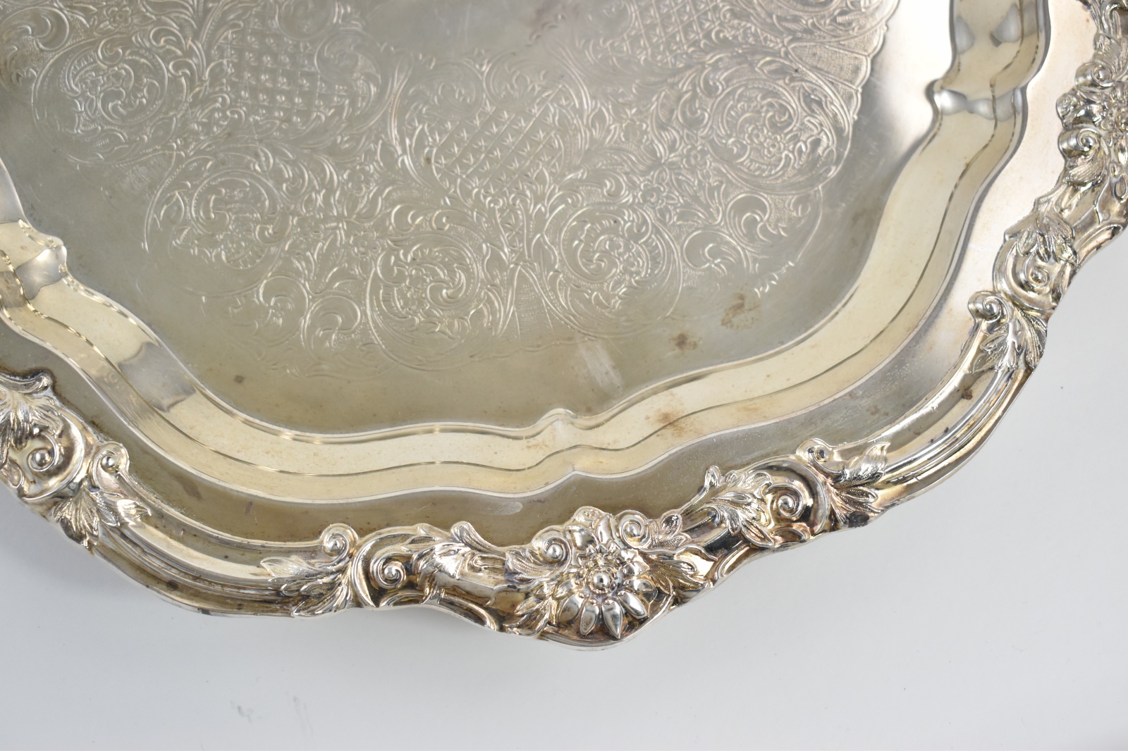 Silver Plate Elaborate Massive Platter Plate | Property Room