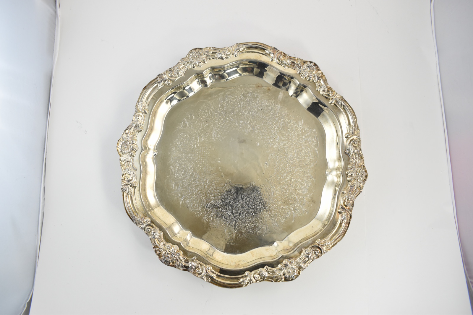 Silver Plate Elaborate Massive Platter Plate | Property Room