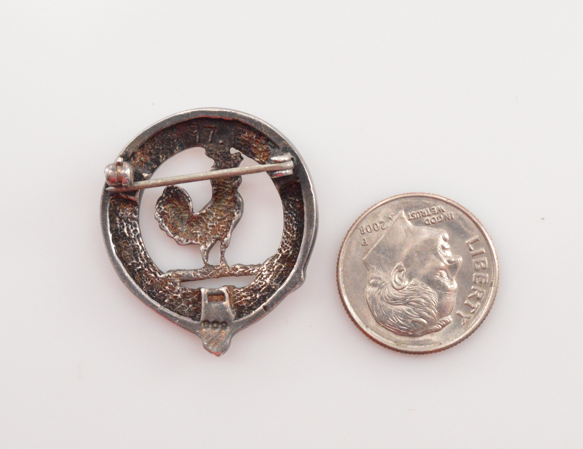 Solid Silver "Commit Thy Work to God" Round with Rooster-Clan Sinclair ...