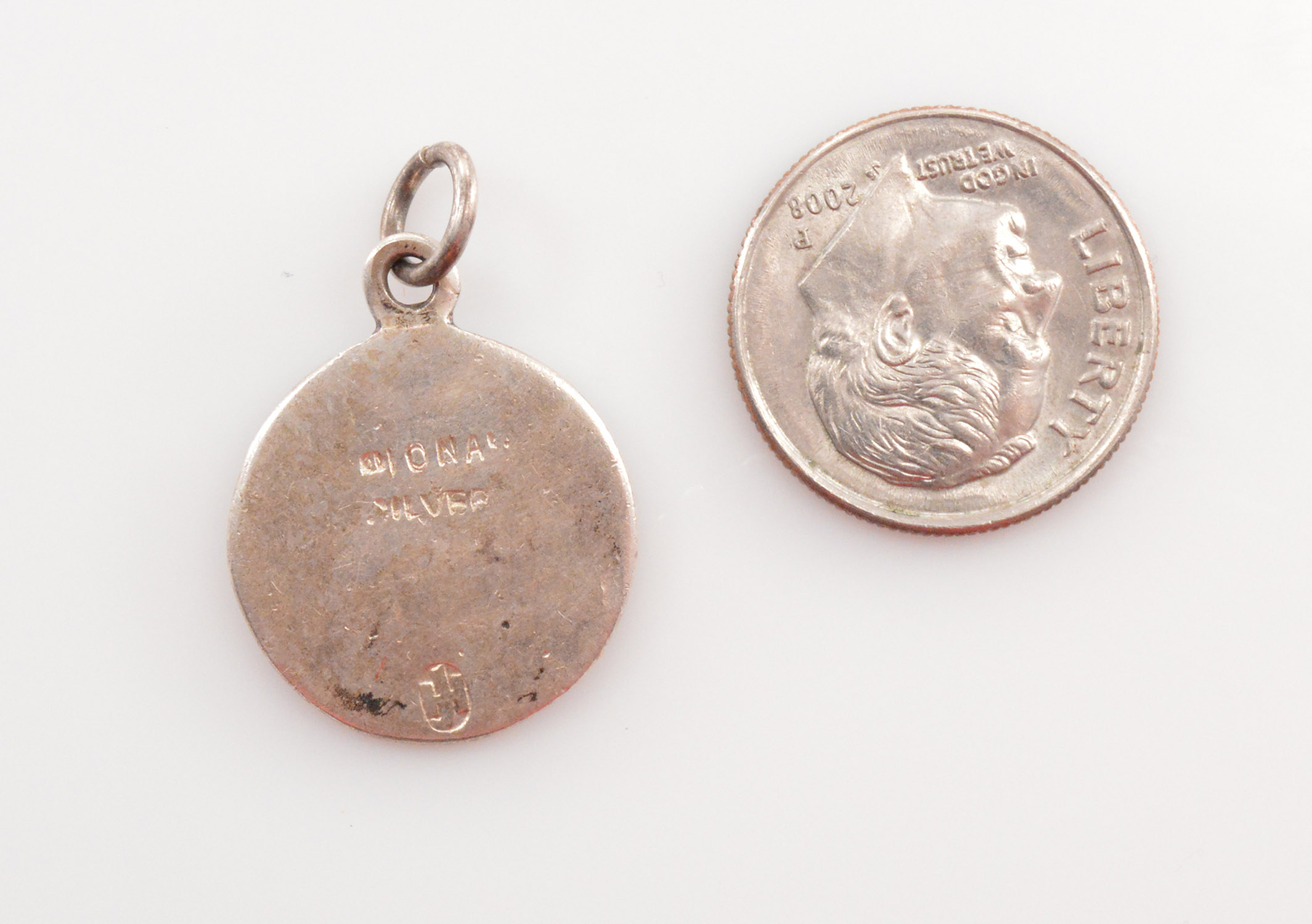 Solid Silver Etched Viking Ship Medallion Sterling Charm/Pendant 3.3g ...