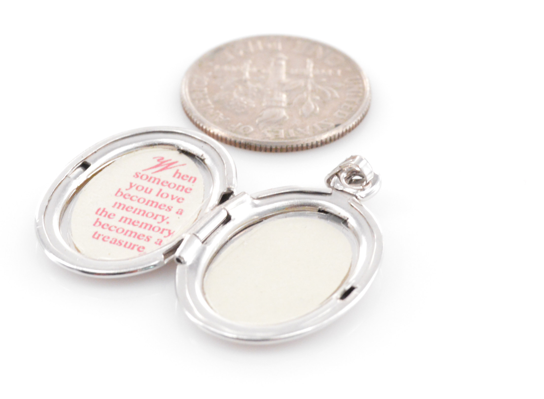 Solid Silver "Forever in my Heart" Inscribed Etched Locket Opens! Poem ...