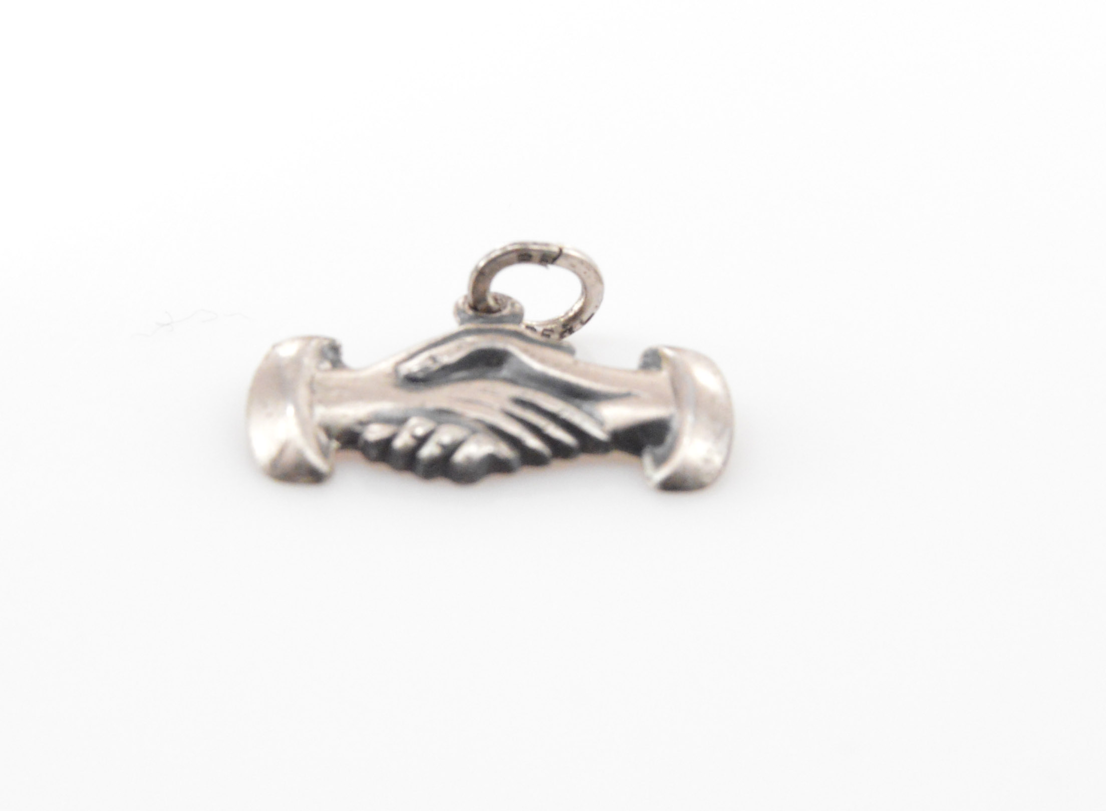 Solid Silver Friends Handshake Hands Sterling Charm/Pendant 1g Marked ...