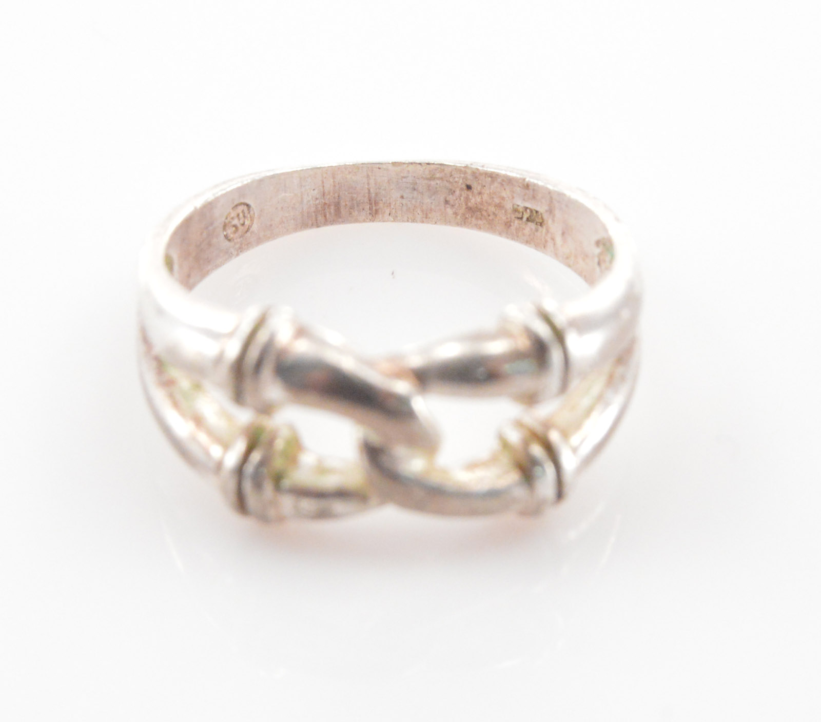 Solid Silver Interlocking Knot Twist Sterling Ring Ring Size 7 / 3.5g ...