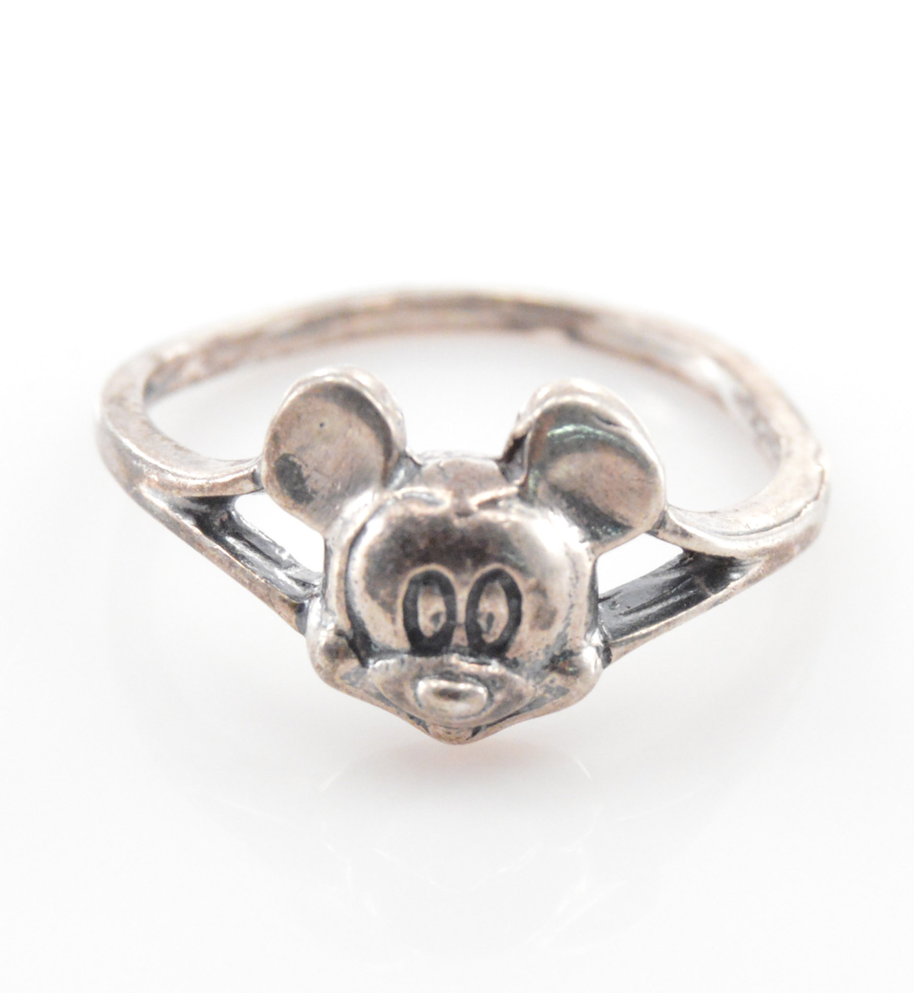 Solid Silver Mickey Mouse Face Walt Disney Sterling Ring Size 6.5 / 2 ...