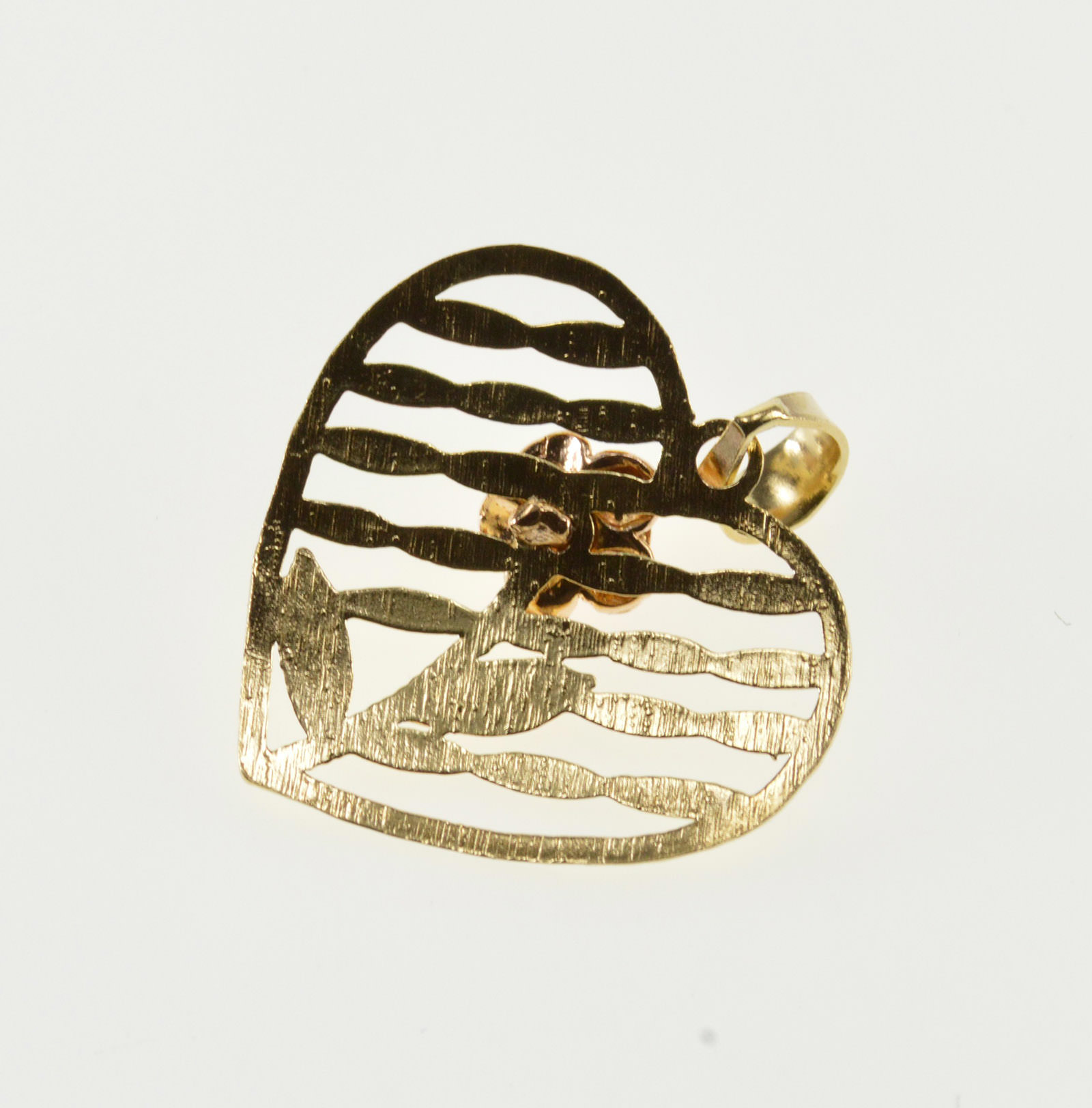 Starts @ Cost - 10K Diamond Cut Rose Overlay Two Tone Heart Yellow Gold ...